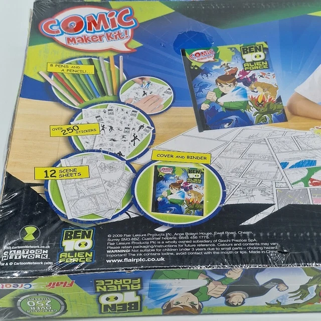 BEN 10 ALIEN Force Cartoon Network Comic Maker Kit 250 Stickers ...