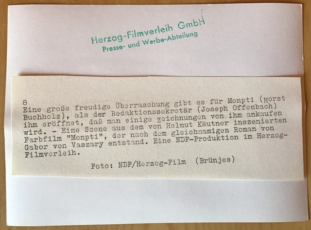 ROMY SCHNEIDER MONPTI Horst Buchholz Joseph Offenbach EA-Pressefoto #9 ...