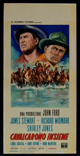 AFFICHE CAVALCARONO TOGETHER Two Rode Together James Stewart Widmark ...
