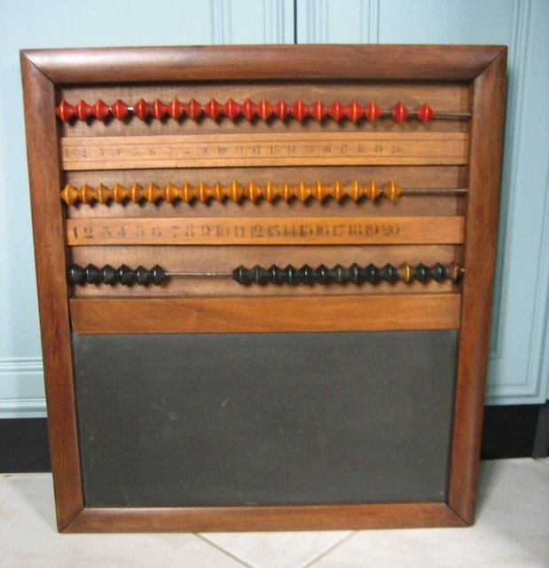 ANCIEN BOULIER COMPTEUR de points score de Billard en bois & ardoise ...
