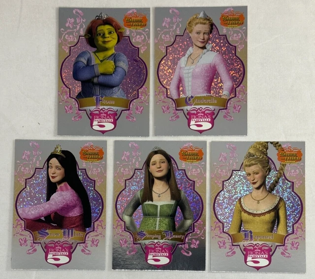 SHREK 3 THE THIRD (2007) Complete "FIONA'S FAIRYTALE 5" Chase Card Set ...