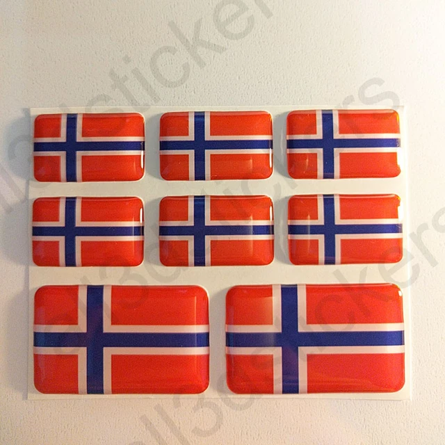 STICKER NORWAY RESIN Domed Stickers Norway Flag 3D Vinyl Adhesive Decal ...