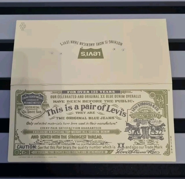 VINTAGE LEVI'S JEANS Guarantee Card Tags / Tabs £4.88 - PicClick UK