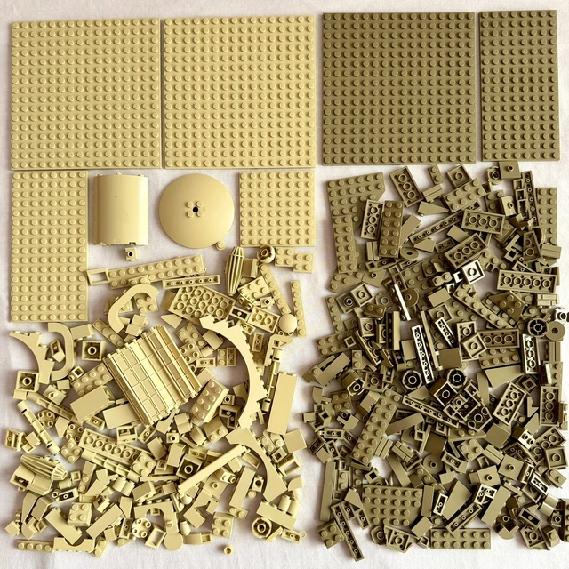 LEGO 500G BUNDLE TAN Bricks Plates Slopes Tiles Small Pieces Bulk ...