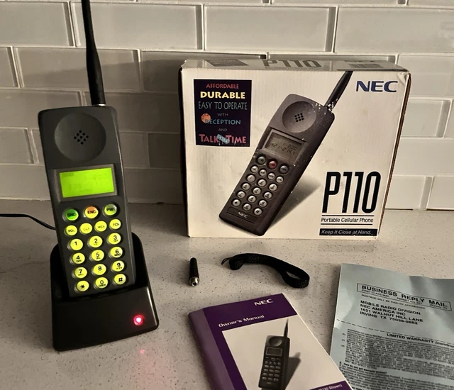 VINTAGE 1993 NEC P110 Portable Cellular Mobile Cel Phone COOL CLUNKY ...