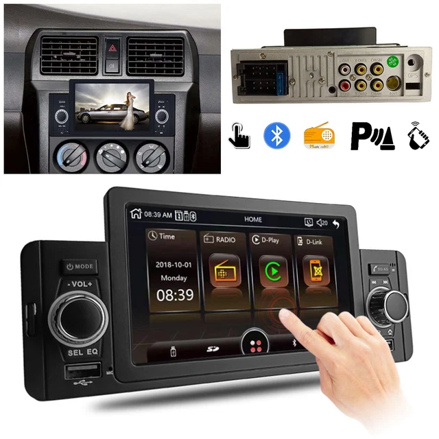 AUTORADIO CARPLAY ANDROID Auto Bluetooth GPS Navi 1DIN TouchScreen ...