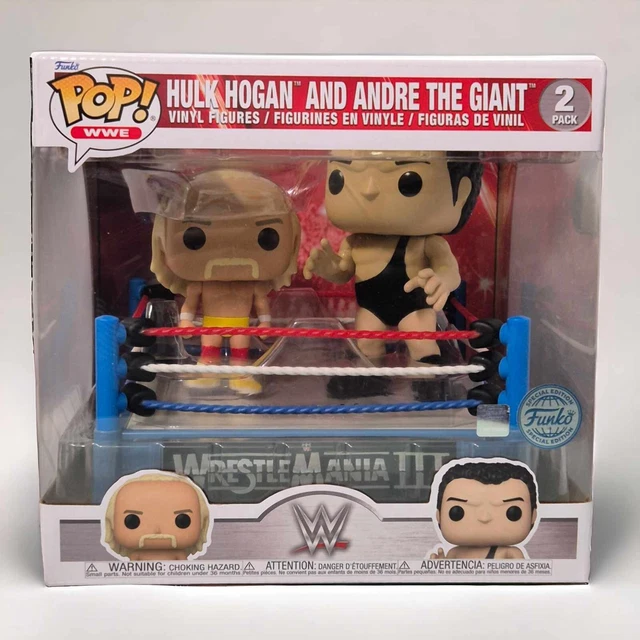PACK 2 FIGURINES Funko POP WWE Hulk Hogan vs Andre the Giant + Ring ...