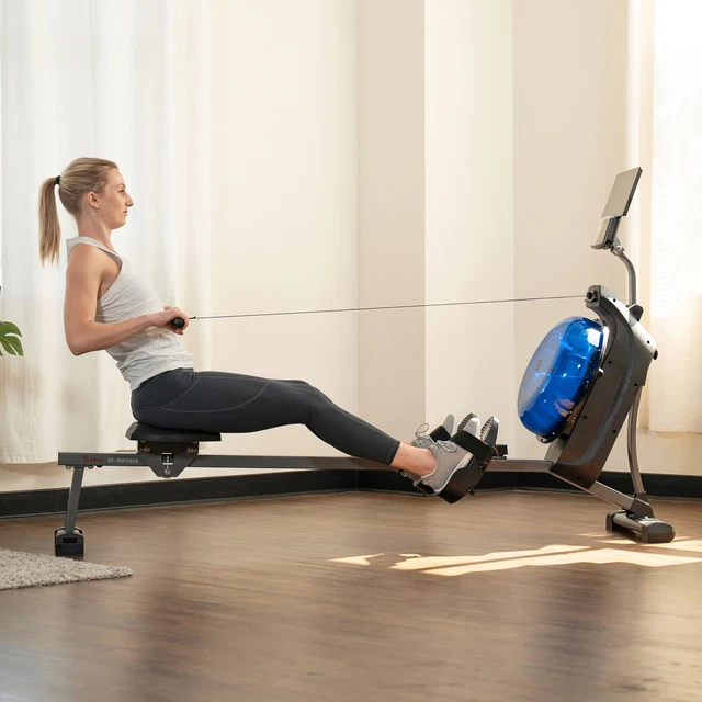 SUNNY HEALTH & Fitness Hydro+Resistance Magnetic Water Rowing Machine ...