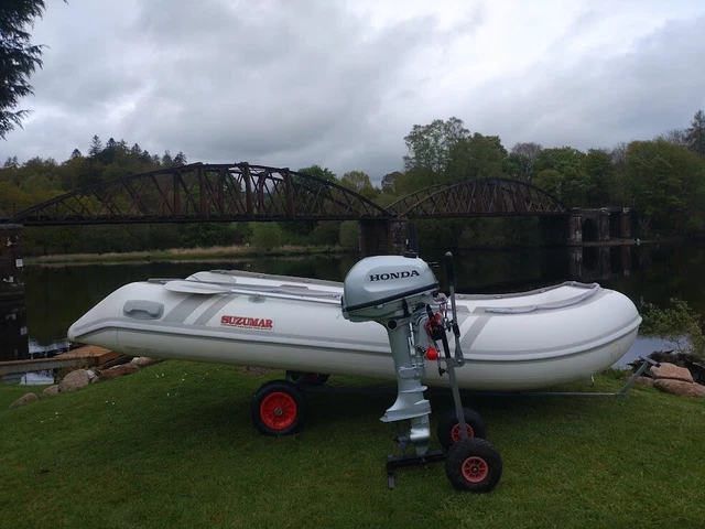 SUZUMAR 3.5M INFLATABLE dinghy boat with 4 stroke 6hp honda outboard £ ...