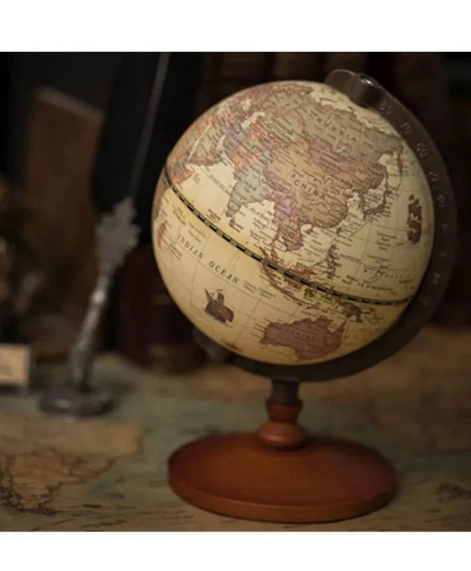 MAPPAMONDO GLOBO TERRESTRE Base In Legno Per Studio Scrivania ...