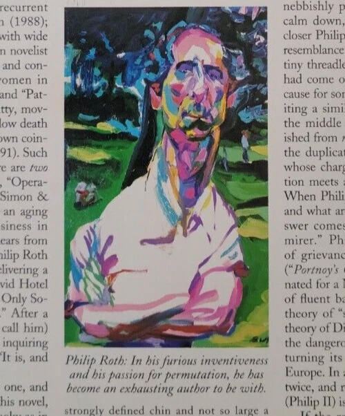 John Updike Profile Of Philip Roth Writer 1993 New Yorker ~8x10 5