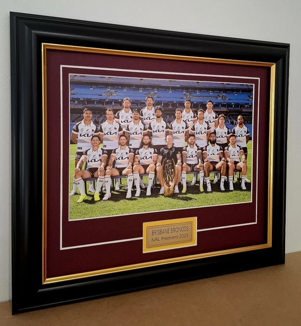 BRISBANE BRONCOS NRL Premiers 2025 Grand Final Team Photo Framed $78.99 ...