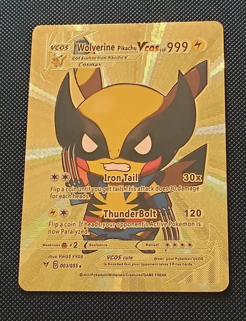 PIKACHU POKEMON WOLVERINE X-Men Pika Carte Card Holo Prism Flash Manga ...