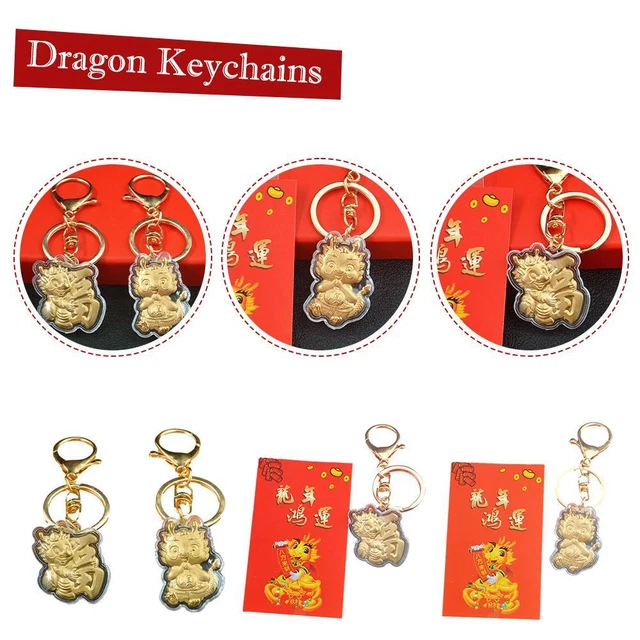 YEAR OF THE Dragon 2024 Keychain 2024 Chinese New Year Zodiac Gift ...