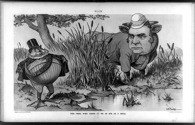 THE FROG WHO tried to be as big,c1900,Pro-British cartoon,Boer War ...