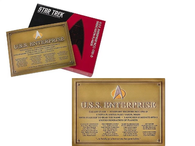 STAR TREK USS Enterprise D NCC-1701-D Dedication Plaque EagleMoss 1701 ...