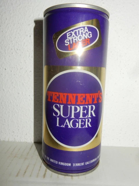 VINTAGE 1970'S TENNENT'S Super Lager Steel Beer can from SCOTLAND ...