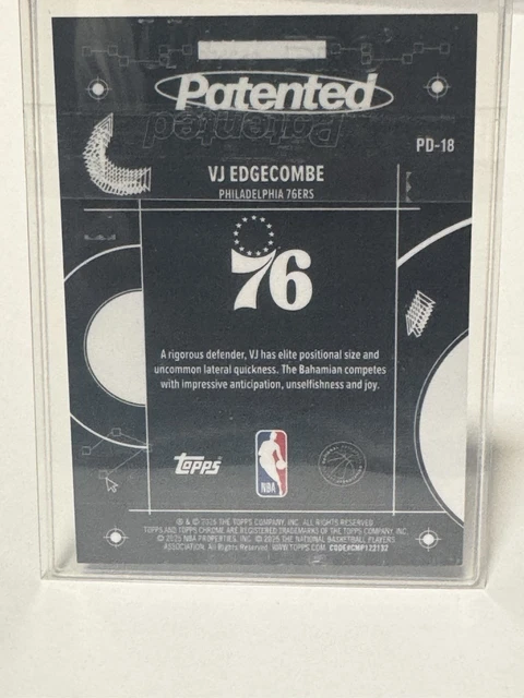 VJ EDGECOMBE - 2025-26 Topps Chrome - PATENTED - Rookie Card - SSP Case Hit $410.43 - PicClick CA