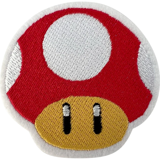 TOAD PATCH IRON Sew On Mushroom Super Mario Bros Nintendo Game Embroidered Badge £2.79 - PicClick UK