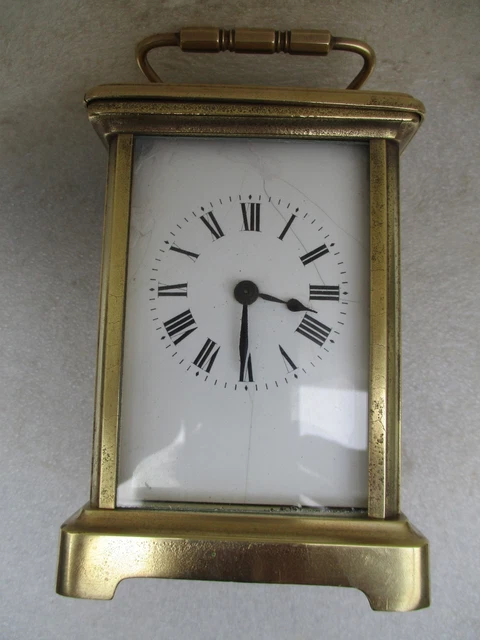 PENDULE, PENDULETTE D'OFFICIER.LAITON, verre fin XIX. Fonctionne vers ...