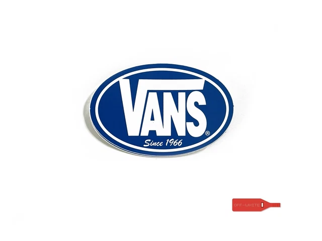 RARE VINTAGE VANS Skateboarding Logo Sticker Decal Blue Oval 4” Wide 2. ...