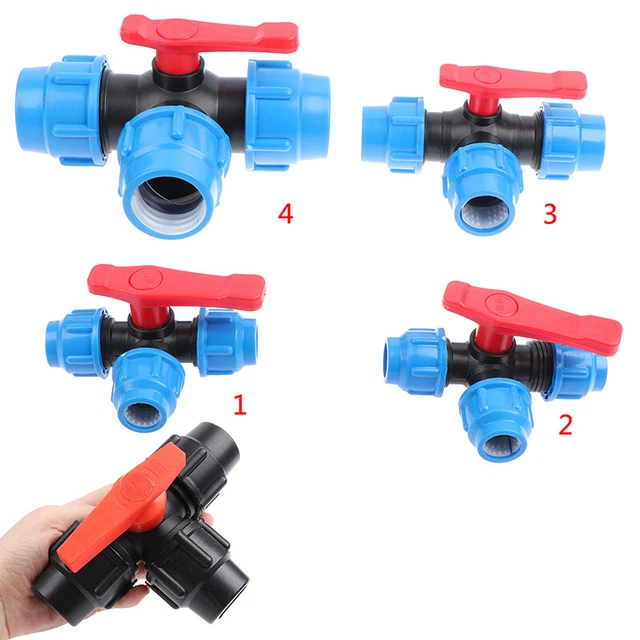PE THREE-WAY FAST Connection Pipe Valve Plastic Valve T-type Valve`uk £ ...
