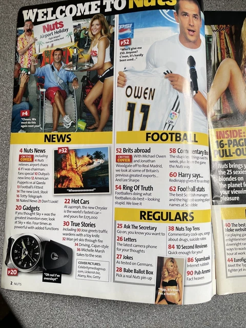 NUTS MAGAZINE 2004 25 Sexiest Blondes pull-out, Ben STILLER Michelle ...