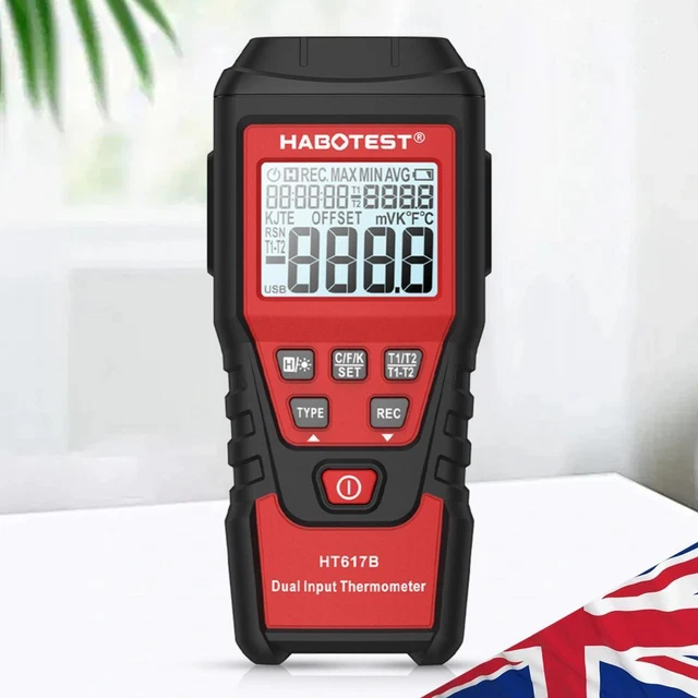 DIGITAL THERMOMETER DUAL Channel K Type Thermometer Backlight ...