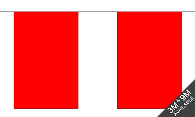PLAIN RED BUNTING - 9 Metres 30 Flag Banner Decoration - Sporting ...