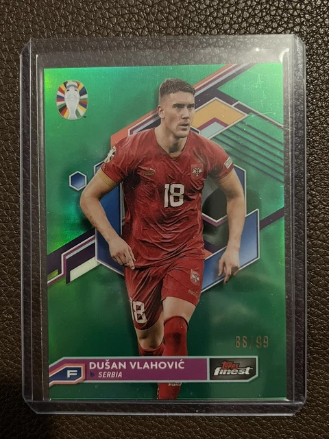 DUSAN VLAHOVIC 2024 Topps Finest Road to UEFA Euro Base lave verte /99 ...