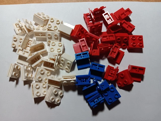 Lego Lot 48 Hinge Bricks Base Top Plate Assembly 1x2 2x2 Red White Blue £648 Picclick Uk
