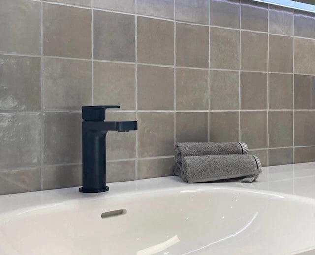ZELLIGE ARGILLA 10 x 10cm GLOSSY WALL TILES IN STONE GREY- PACK OF 50 ...