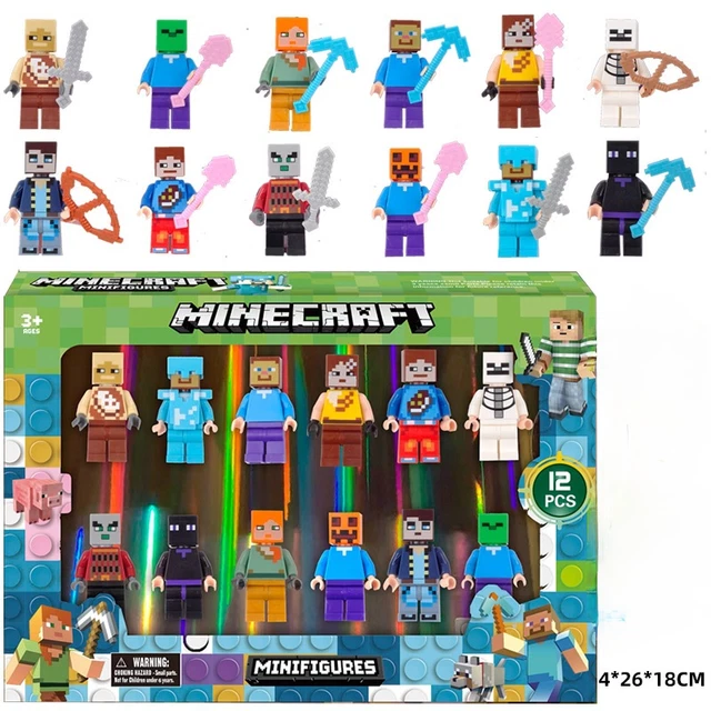 SET OF 12 Minecraft Figures- Minecraft Overworld Action Figure Set £9. ...