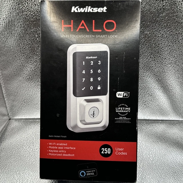 KWIKSET HALO TOUCHSCREEN Wi-Fi Enabled Smart Lock (99390-001) Satin ...