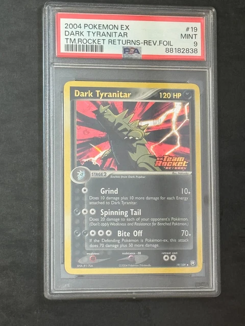 2004 POKEMON PSA 9 Team Rocket Returns EX Rev Holo Dark Tyranitar 19/109 EUR 275,84 - PicClick FR