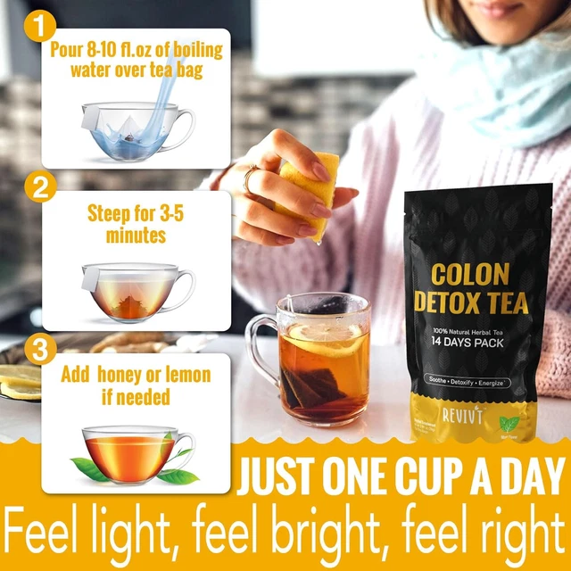 COLON DETOX TEA, All Natural Herbal Detox Teas with Dandelion, Senna ...