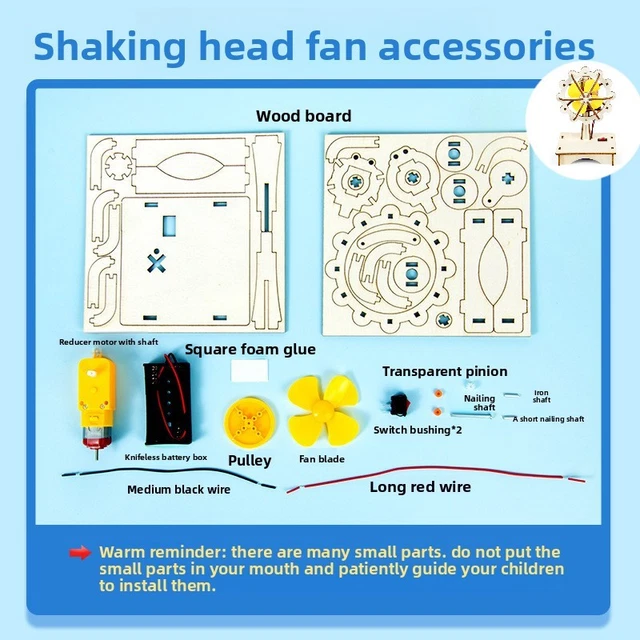 SCIENCE DIY ELECTRIC Wind Fan Model Kit For Kids Stem Educational ...