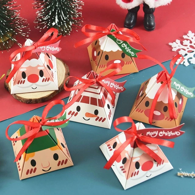 PARTY DECOR RED Candy Box Cookies Pouch Gift Pocket Santa Claus Paper ...