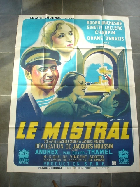 LE MISTRAL : Affiche Originale - Herve Morvan - 1943 EUR 180,00 ...