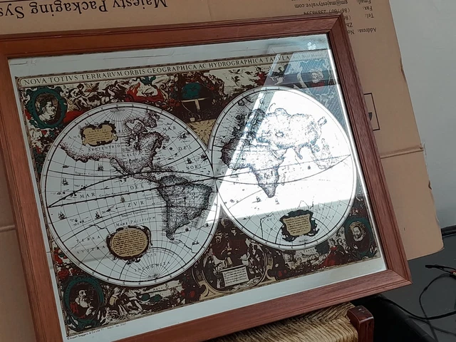VINTAGE WORLD MAP Mirror Based On The Original By Johnson 1882 Military ...