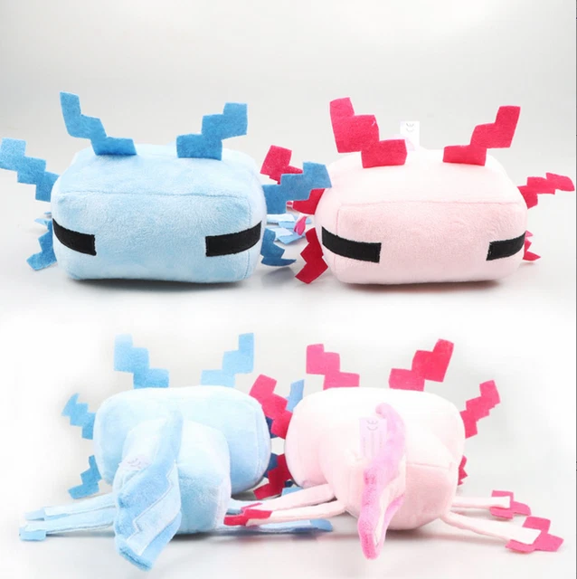 PINK & BLUE Salamander Minecraft Plush Doll Rare Axolotl Soft Cuddly ...