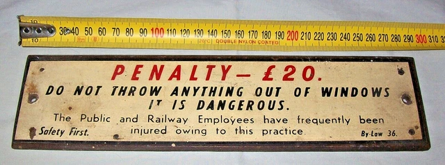 &NSWGR CARRIAGE WARNING Sign C1950 &NSWGR CARRIAGE WARNING Sign C1950