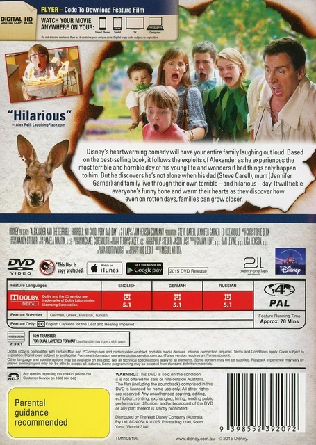 ALEXANDER DVD (REGION 4) VGC Disney Jennifer Garner £4.74 - PicClick UK