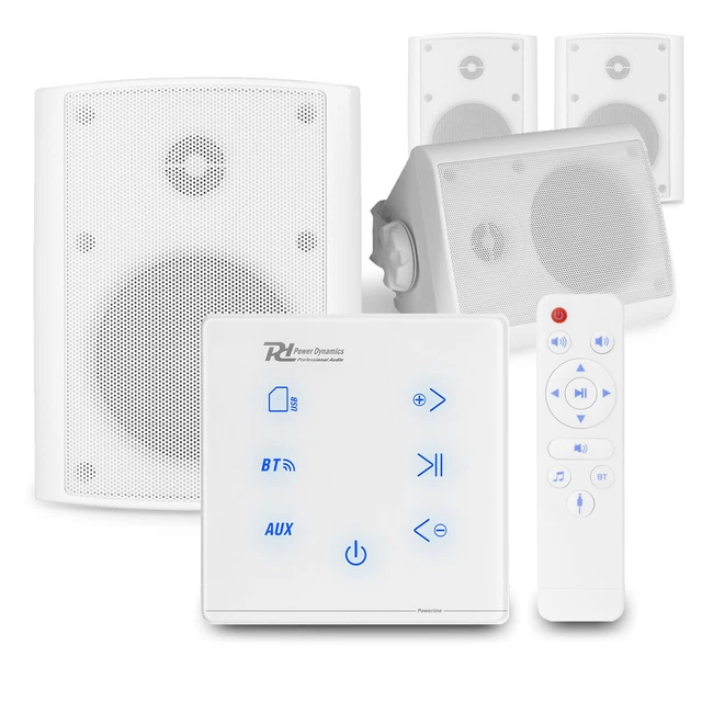 A100W WALL SPEAKER System, Touch Screen Bluetooth Amplifier with 4x ...