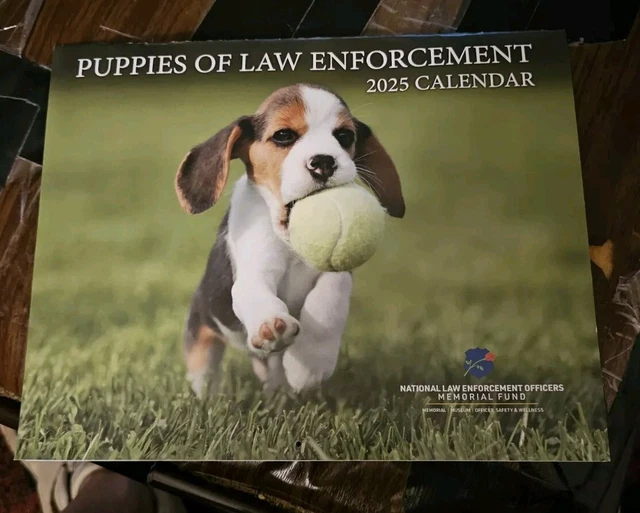 &PUPPIES OF LAW ENFORCEMENT," 2025 CALENDAR, (8" x 10") New $3.00 ...