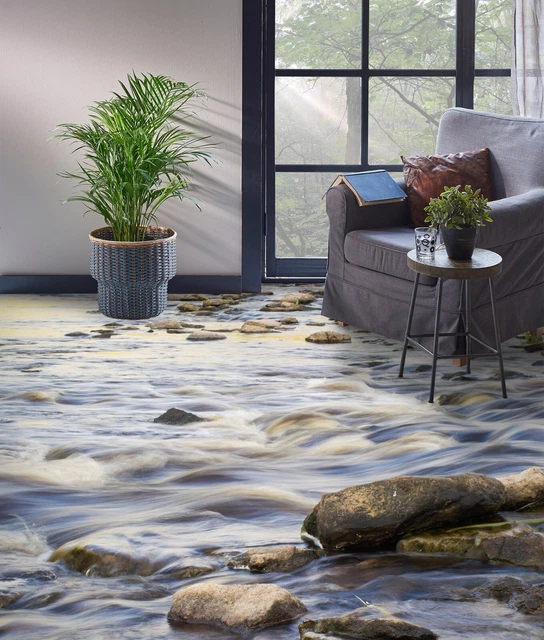 3D CREEK WATER Flow K2918 Floor WallPaper Murals Wallpaper Mural Print ...
