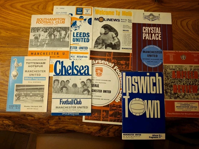 MANCHESTER UNITED 1970/71 Away Programmes 9no. £8.00 - PicClick UK