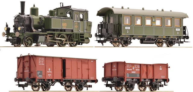 FLEISCHMANN H0 481102 Ep.I GmP BAYERN Dampflok Pt2/3 + 3 Wagen NEU OVP ...