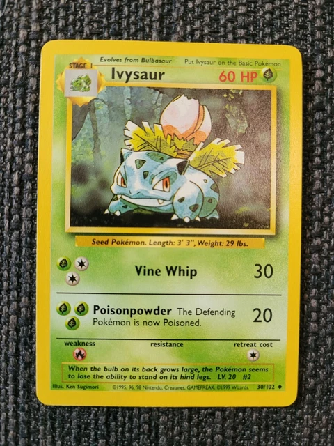 POKEMON KARTE IVYSAUR 1st Edition Basis-Set Base Set Ivysaur 1. First ...