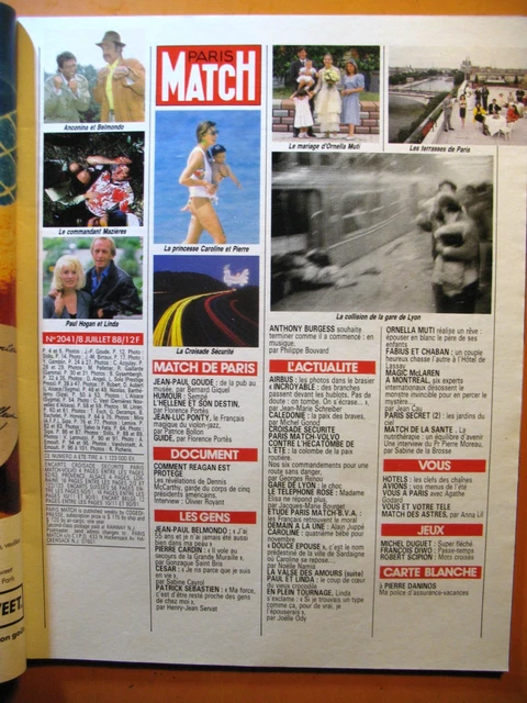 PARIS MATCH N° 2041 du 08/07/1988- Paris: Gare de Lyon 19h09. Drame d ...